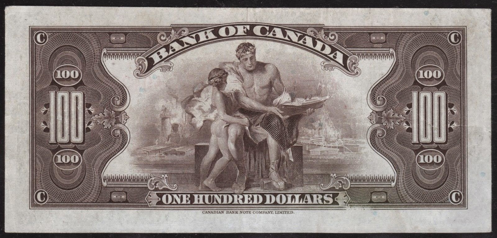 1935 Bank Of Canada $100 Dollar Note Prince Henry, Duke of Gloucester ...