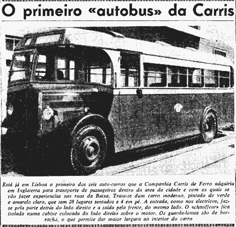 Lisboa: O 1º AUTOCARRO DA CARRIS