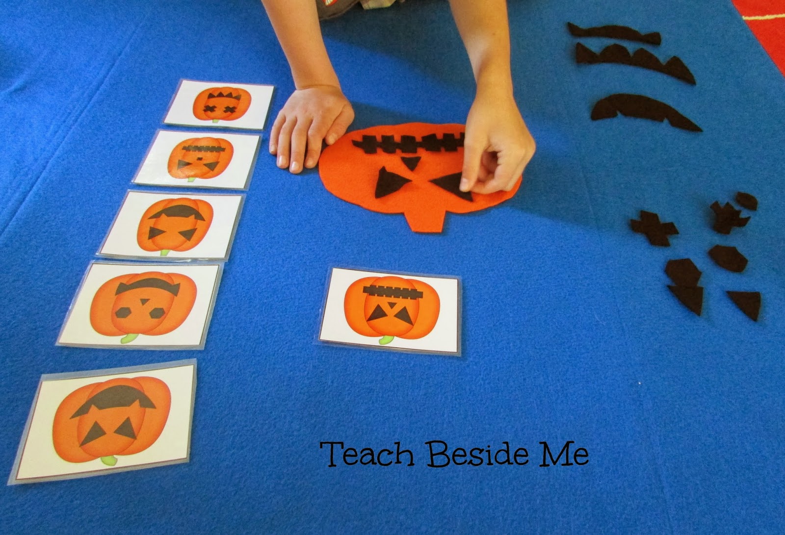 Flannel Board Pumpkin Face Match - Teach Beside Me