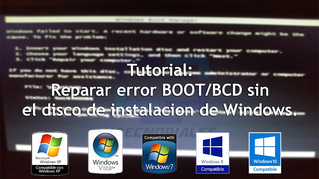 Reparar arranque de Windows: boot\BCD error code 0xc0000098