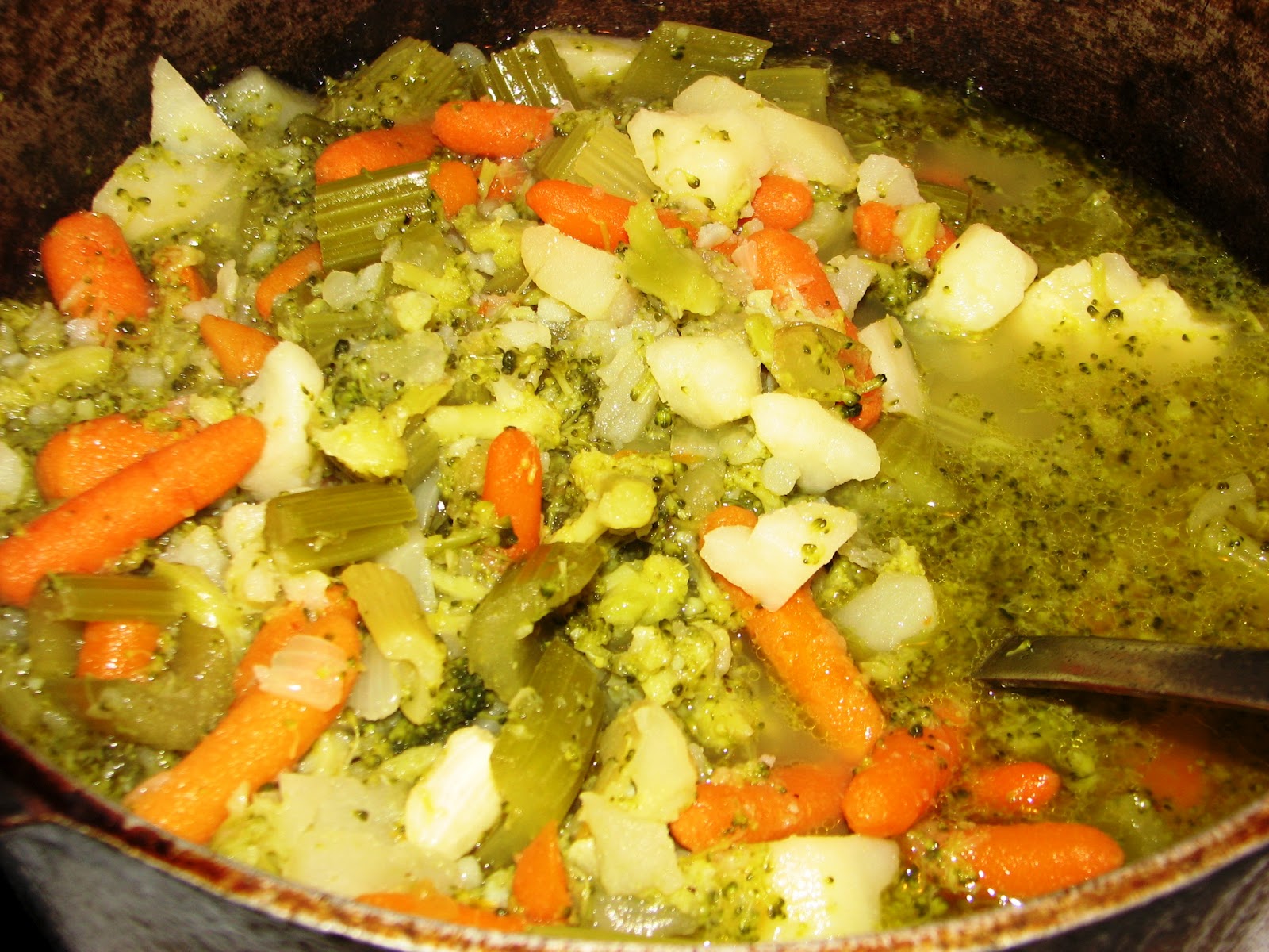 Throwing it all in the pot!: Rustic Vegetable Soup