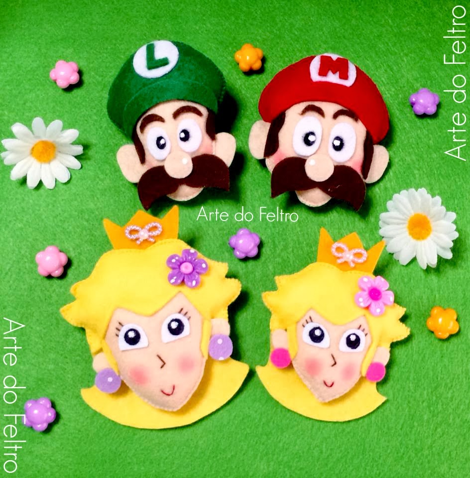 Super Mario Bros. - Feltro e moldes para artesanato