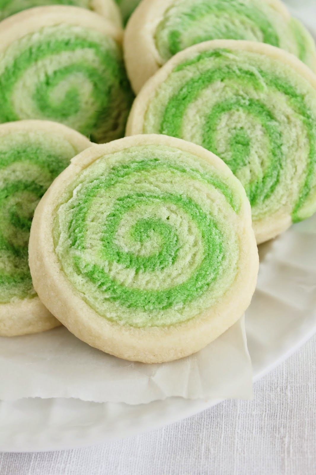 Green Pinwheel Sugar Cookies