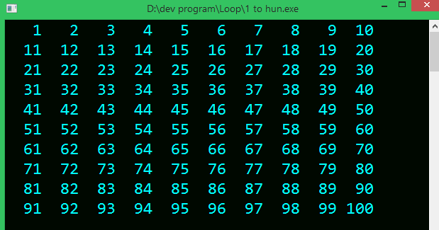 Write A Program To Print 1 To 100 Numbers Using While Loop