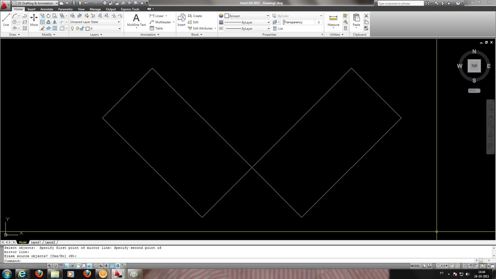 Dicas de Autocad: Comandos Básicos: MIRROR (Espelho)