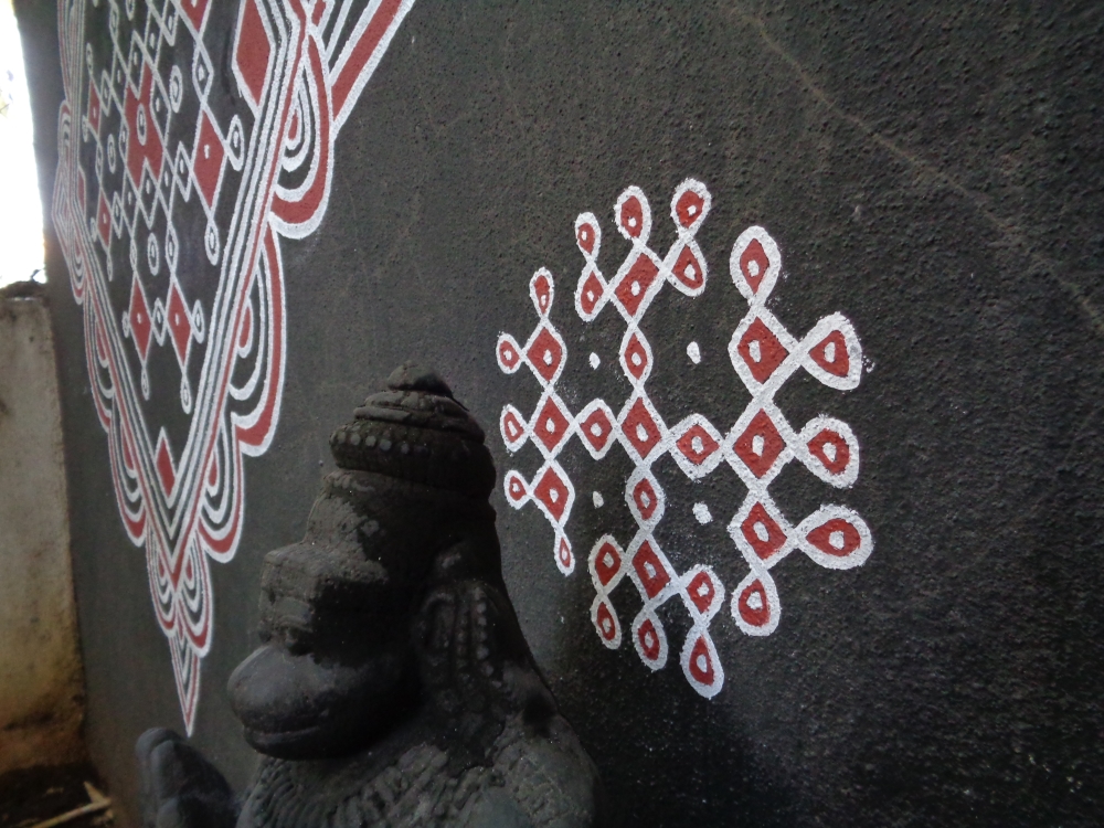 Riding a Rainbow: Kolam Wall Art- Vertical Rangoli.