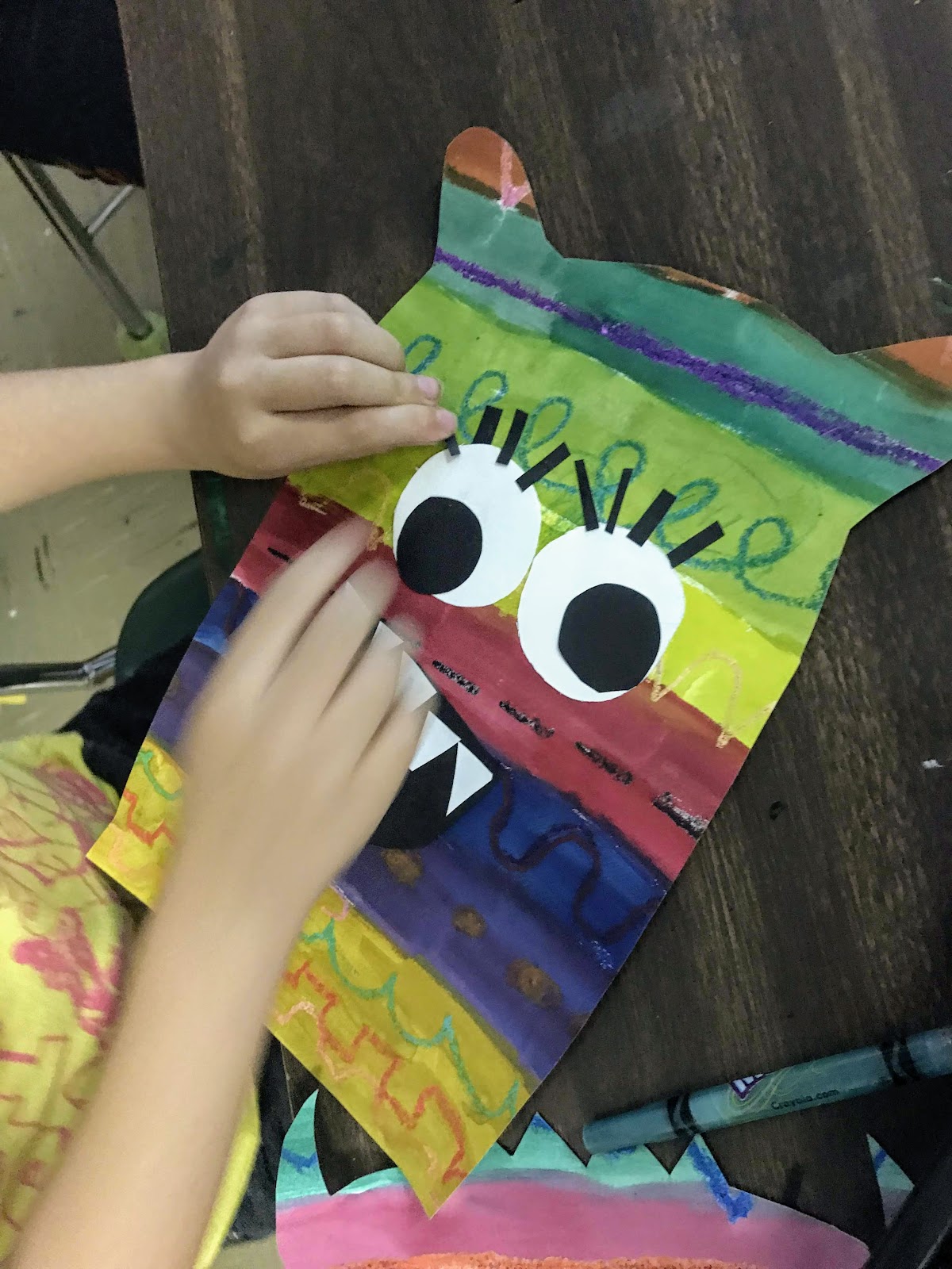 Elements of the Art Room: Kindergarten Line Painting Monsters