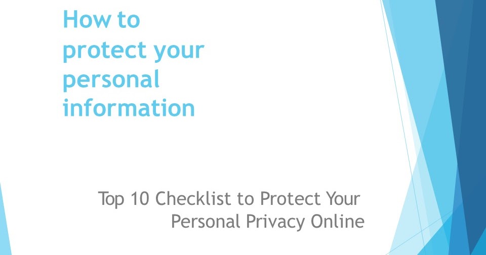 How to Protect your Personal information Online