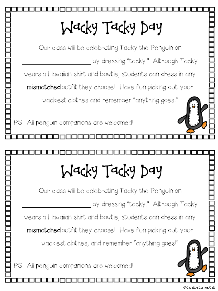 Creative Lesson Cafe: Wacky, Tacky the Penguin Fun!