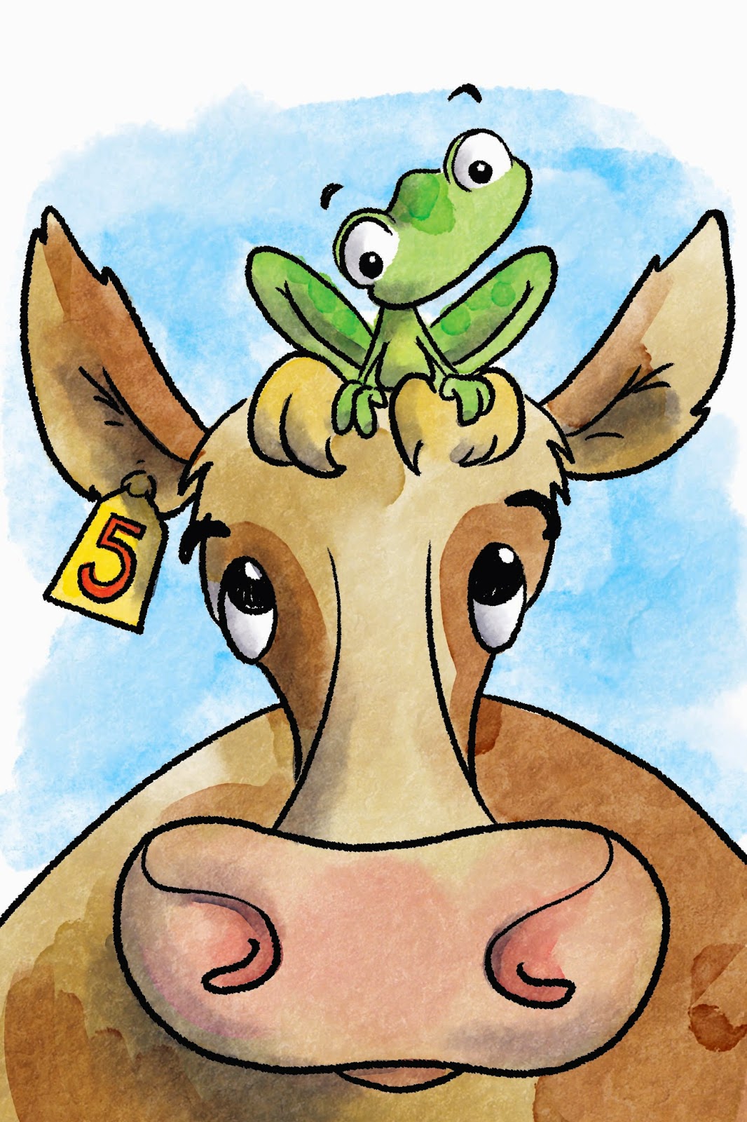 Sketches For Nora and Alfred: "The frog and the cow"