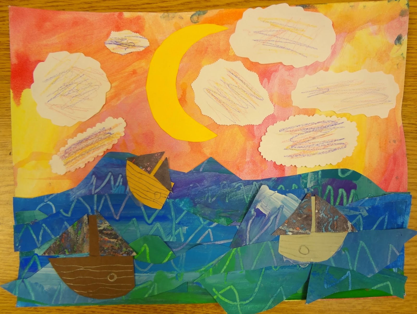 Art with Mrs. Kim : 2nd grade Seascape Collage