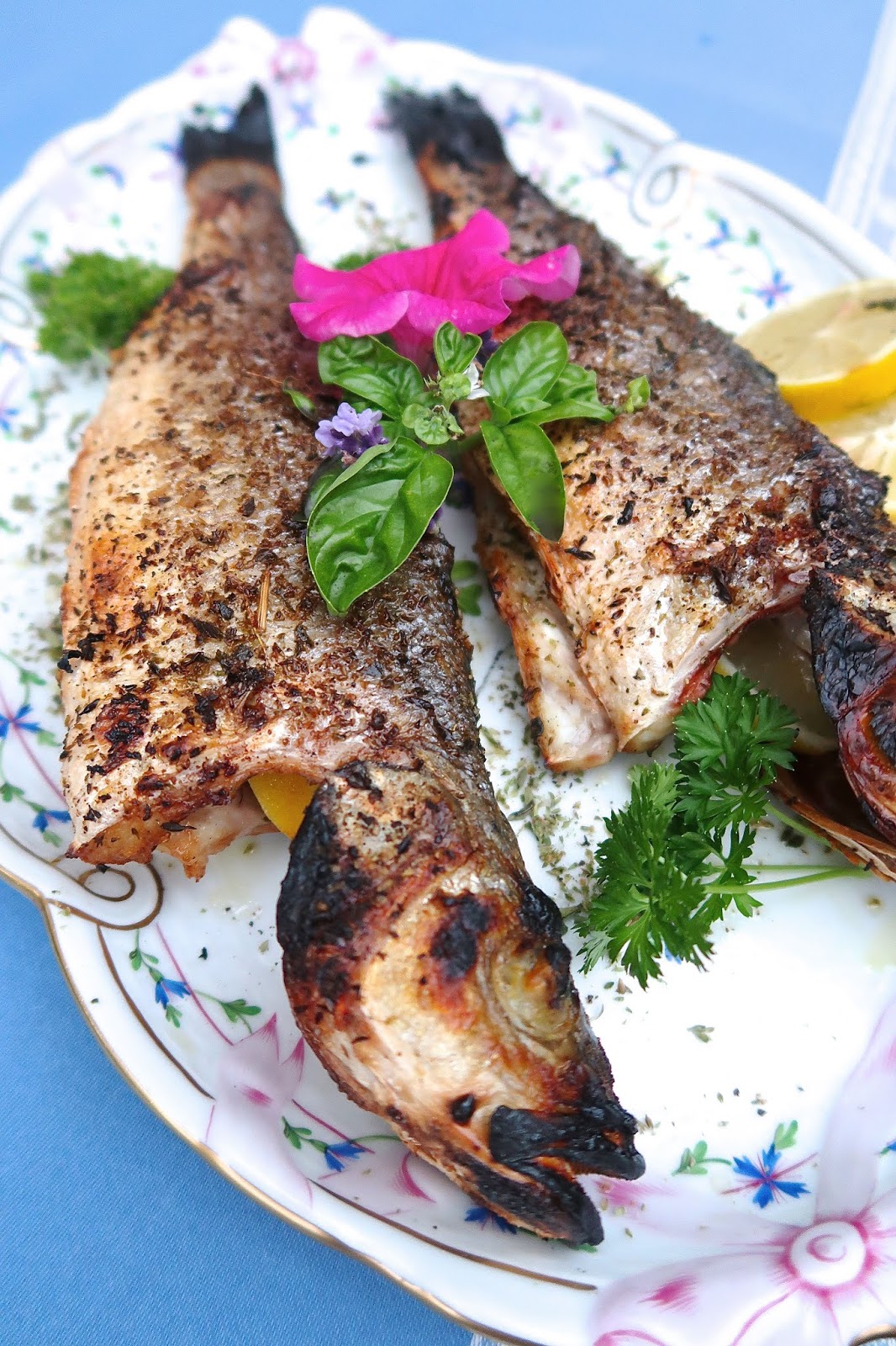 Scrumpdillyicious: Whole Grilled Branzino with Ginger and Lemon
