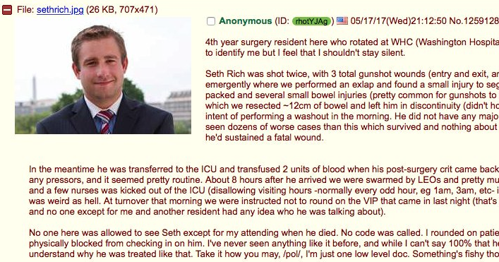 Seemorerocks: More speculation on the death of Seth Rich