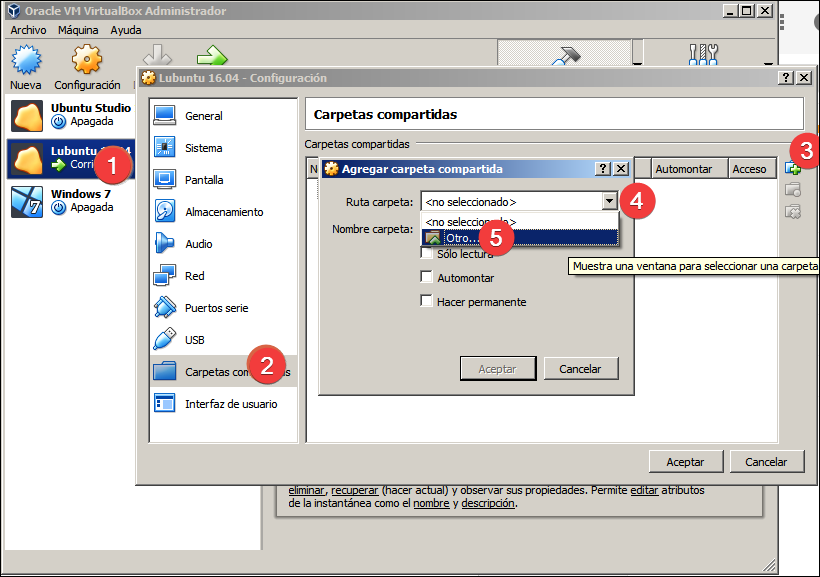 Acceder a "Carpetas Compartidas" en Máquina Virtual con Linux en ...