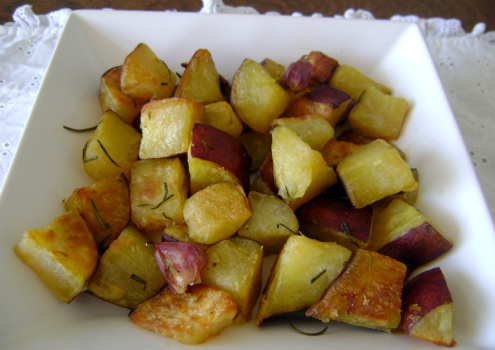 Cozinha Da Lu: BATATA DOCE ALHO & ERVAS