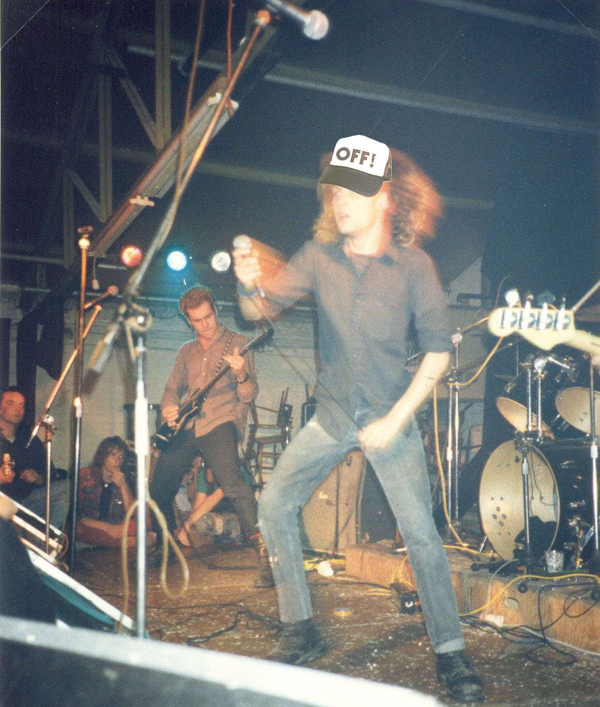 OFF! Hats on Every Singer Ever: Alec MacKaye in an OFF! hat.