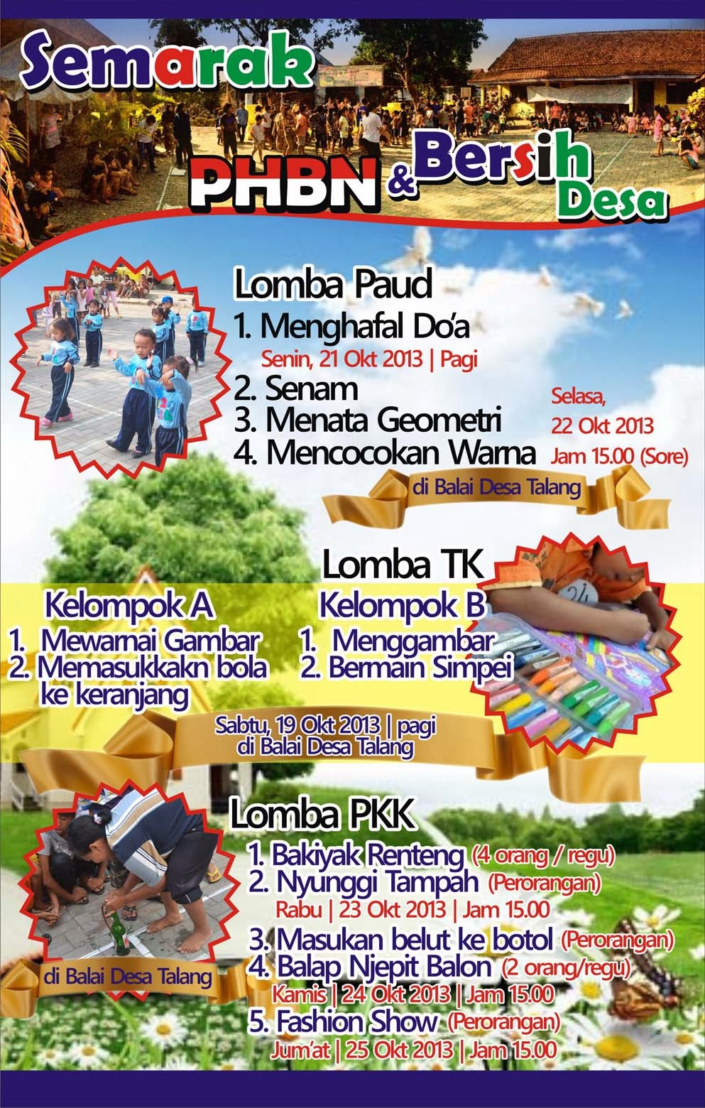 CONTOH POSTER LOMBA DALAM RANGKA BERSIH DESA TALANG 2013 ~ CASIL FOTO