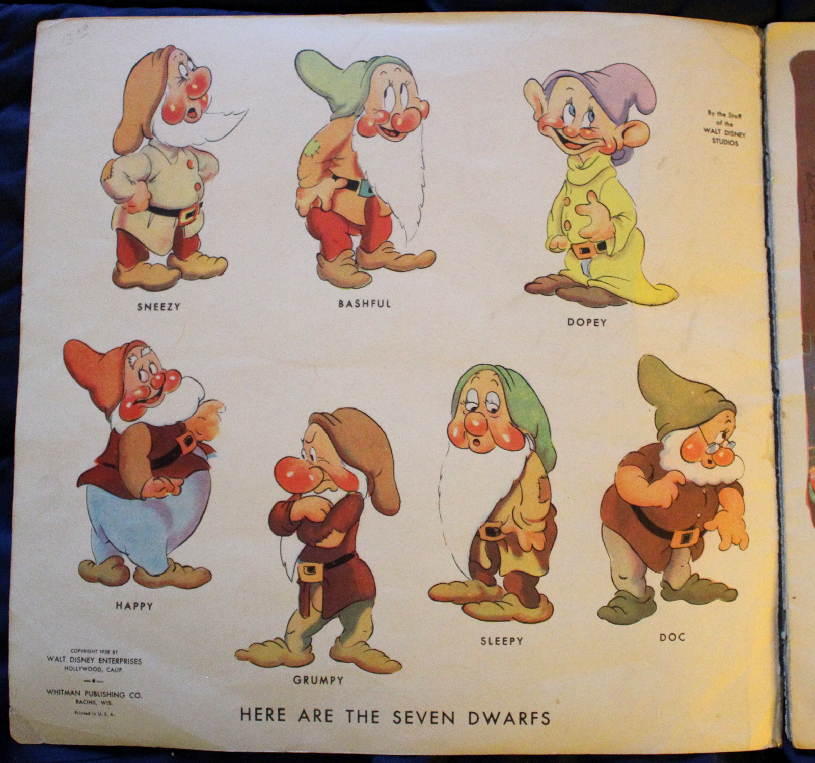 Filmic Light - Snow White Archive: 1938 "Famous Seven Dwarfs" Book ...