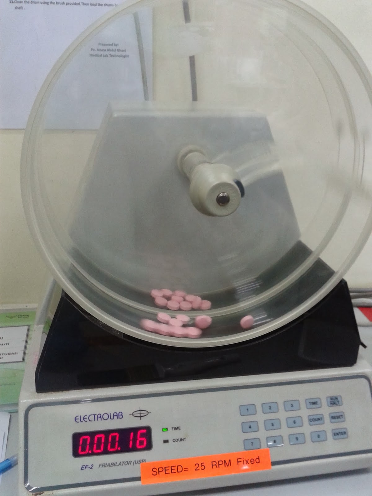 Technology pharmaceutical (NFNF2013): Experiment 2 ; Tablet Friability