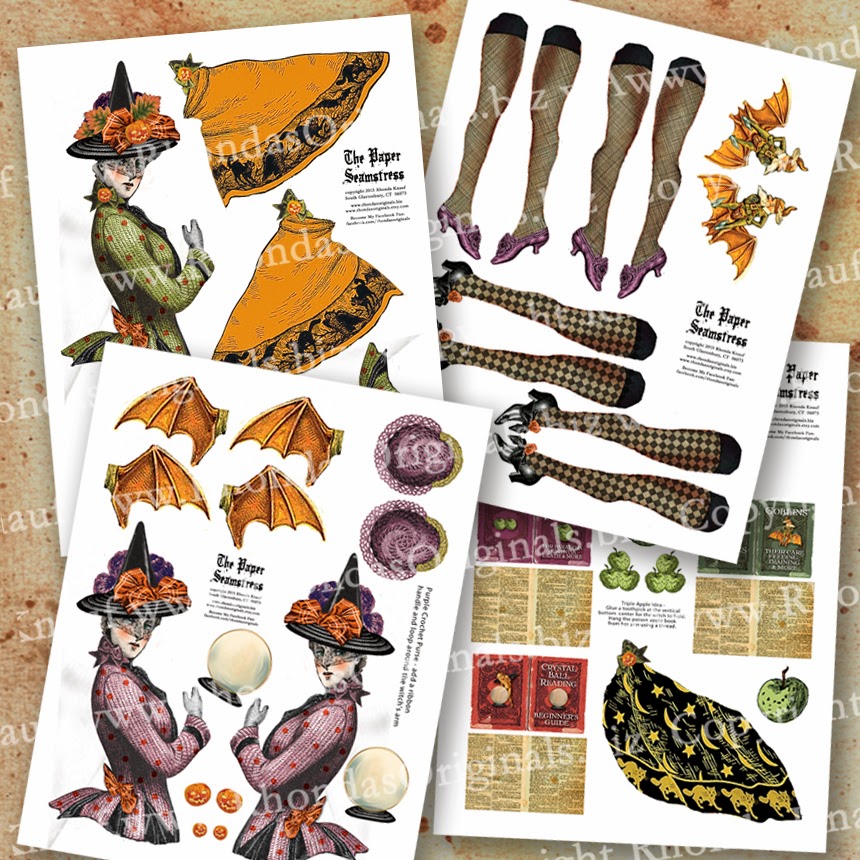 Rhonda's Originals: New Fashionista Witch Paper Dolls, 2 Versions