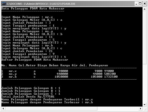 Program Pembayaran Rekening Air PDAM Pascal | Info Seputar Komputer