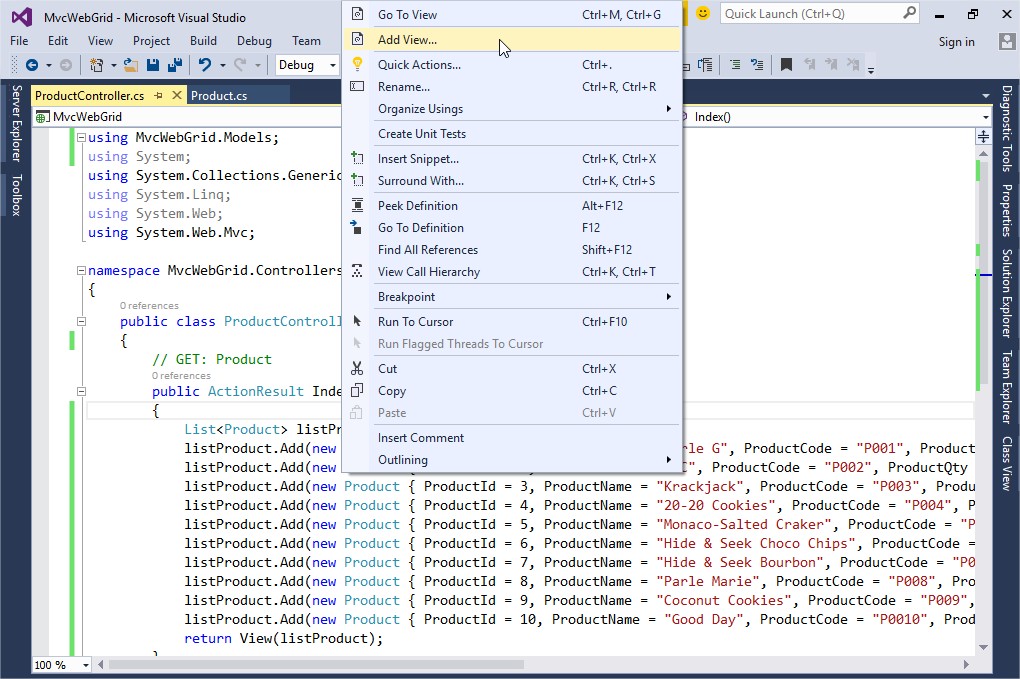 Dot Net Example Webgrid In Aspnet Mvc