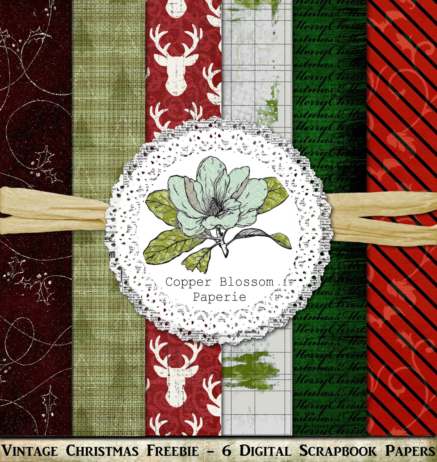 Copper Blossom Paperie: 12 Freebies of Christmas - #6 - Vintage ...