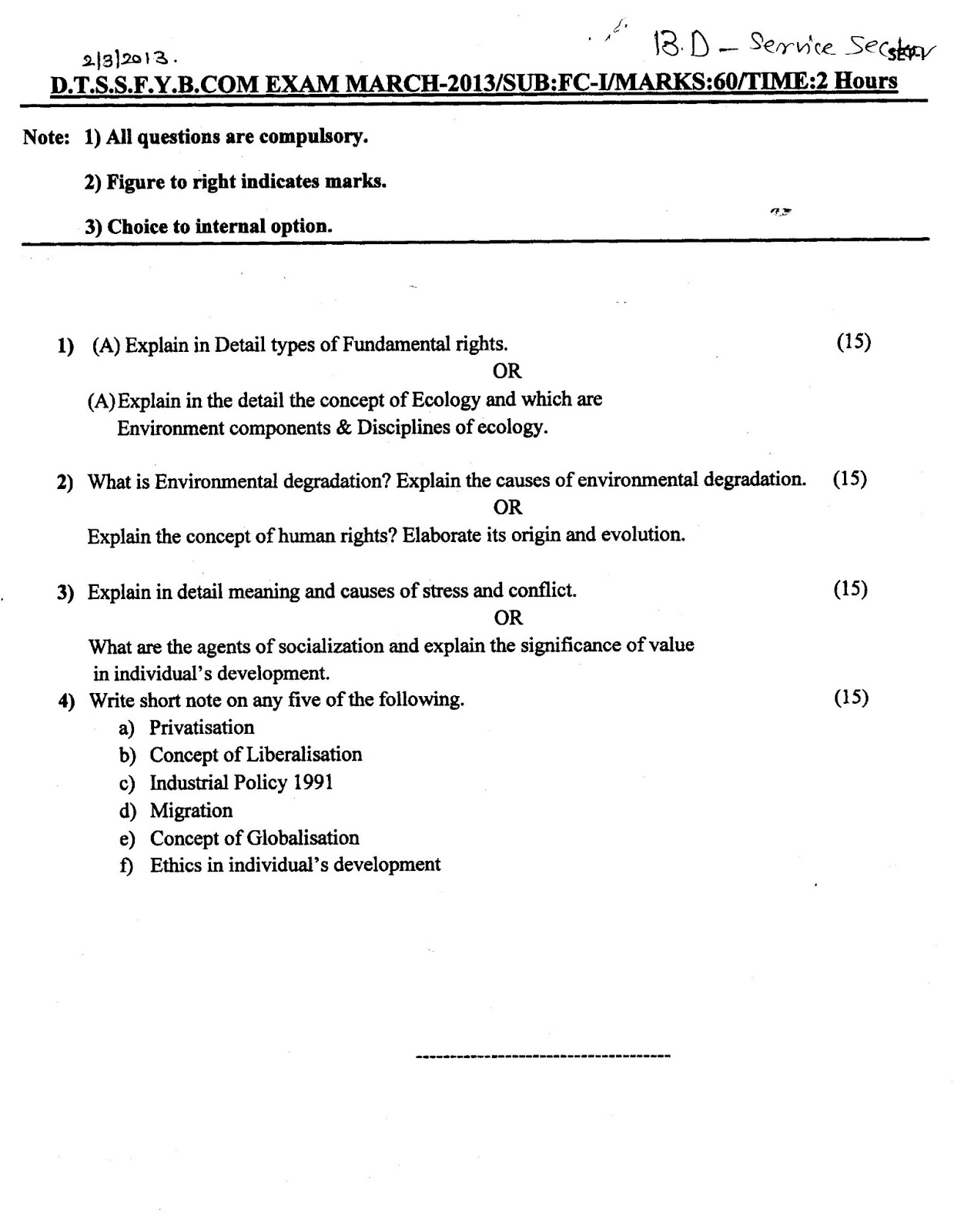 Question Papers Collection: FC (FYBCOM)