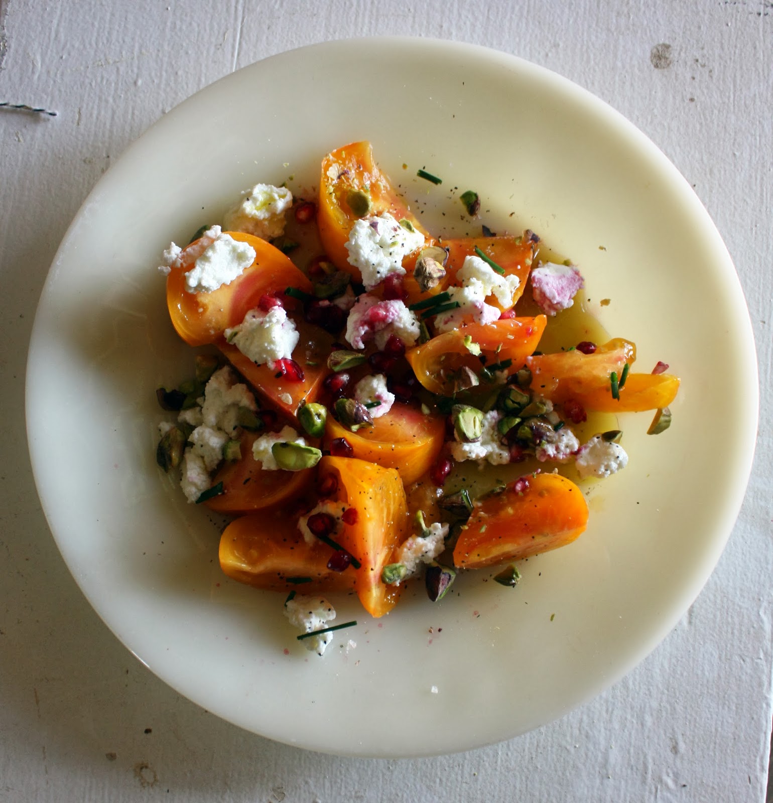 fudge ripple: tomato pomegranate salad