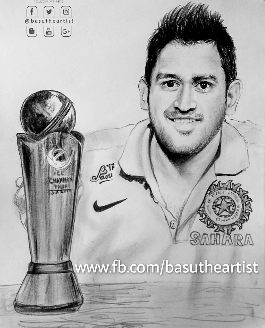 ms dhoni pencil sketch