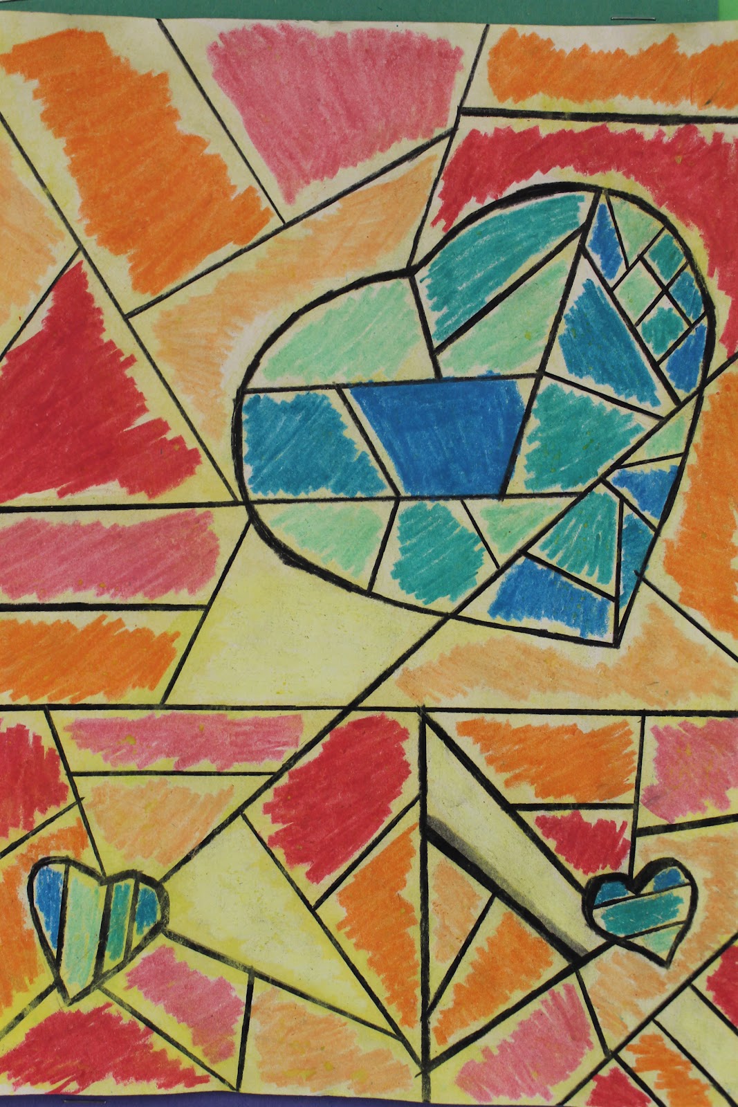 The Elemental Art Room: Cubist Hearts (Paul Klee)
