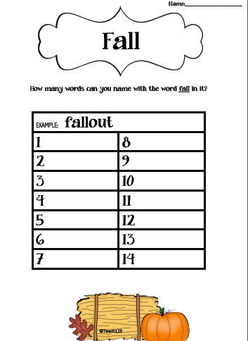 Fall FREEBIE | Teach123