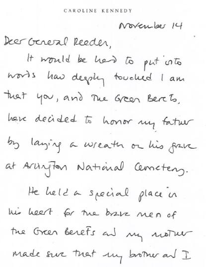 Special Forces Association Chapter IX: Caroline Kennedy Letter to the ... Special Forces Association Chapter IX: Caroline Kennedy Letter to the ...