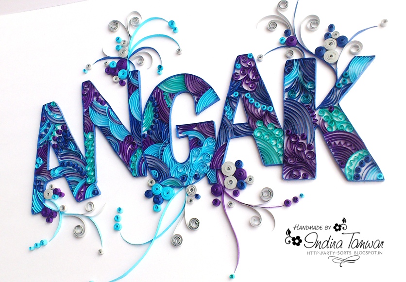 Arty Sorts: Quilled Name Plate - Angak
