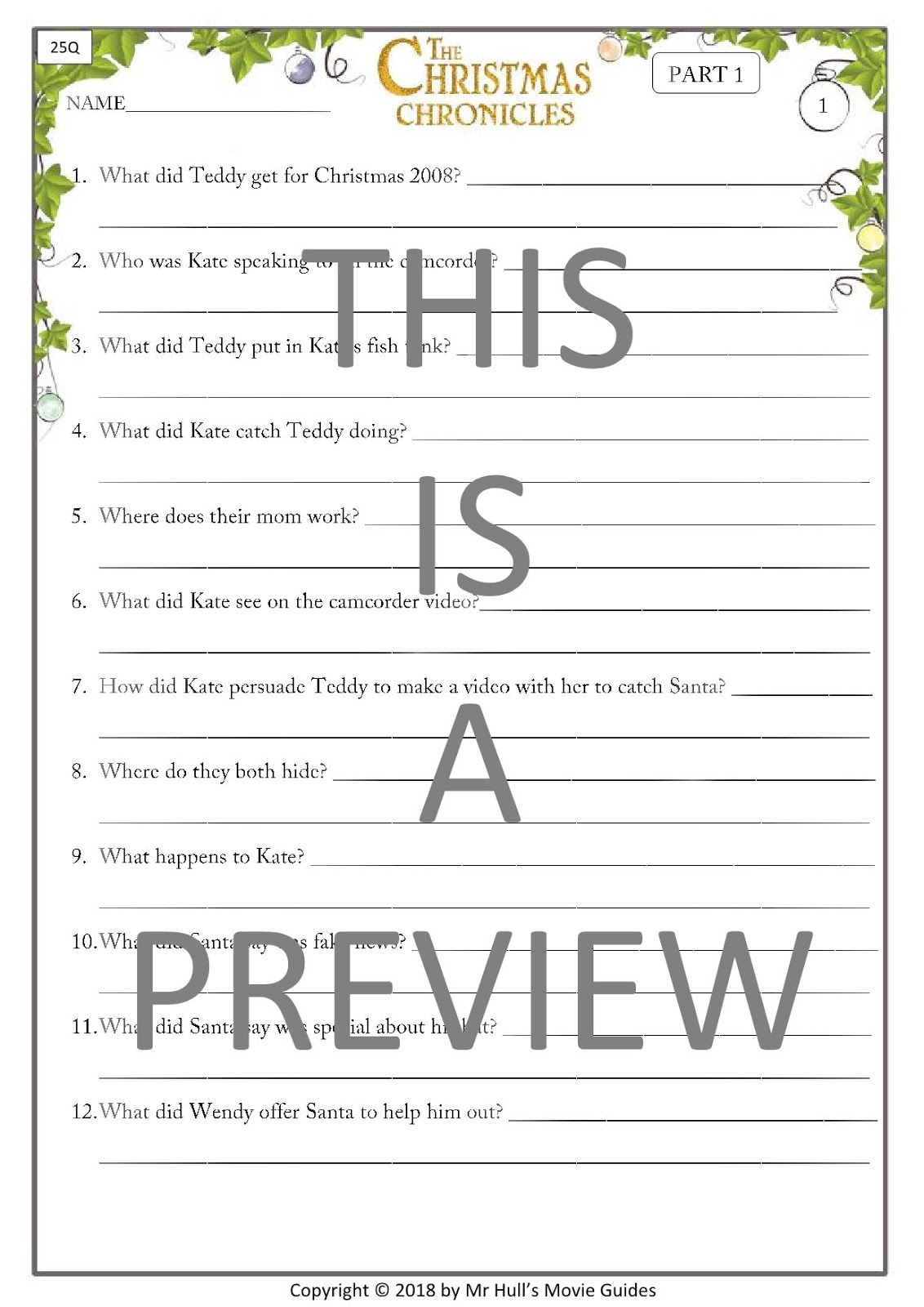 The Christmas Chronicles Movie Guide + Activities - (Color + B/W ...