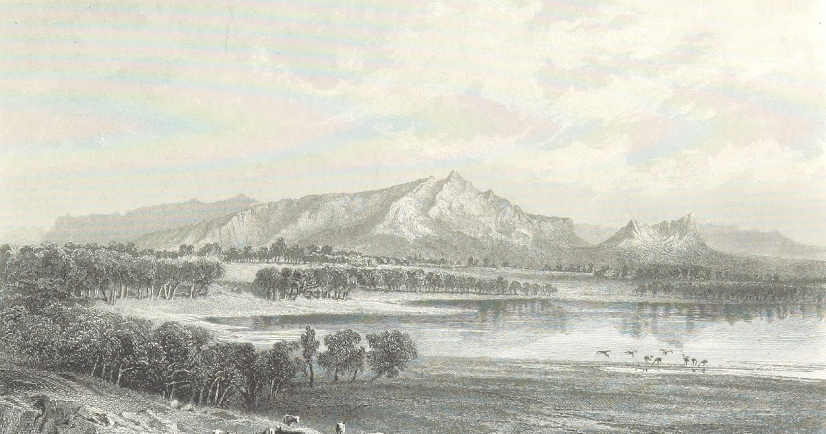 Mount Zero and Mount Taylor, Victoria - c. 1870's Engraving of a ...