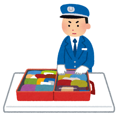 無料イラスト かわいいフリー素材集: 税関の荷物検査のイラスト