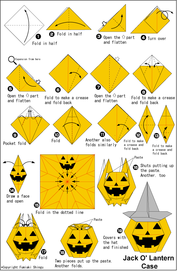 Origami Jack O' Lantern Case instructions - Easy Origami instructions ...