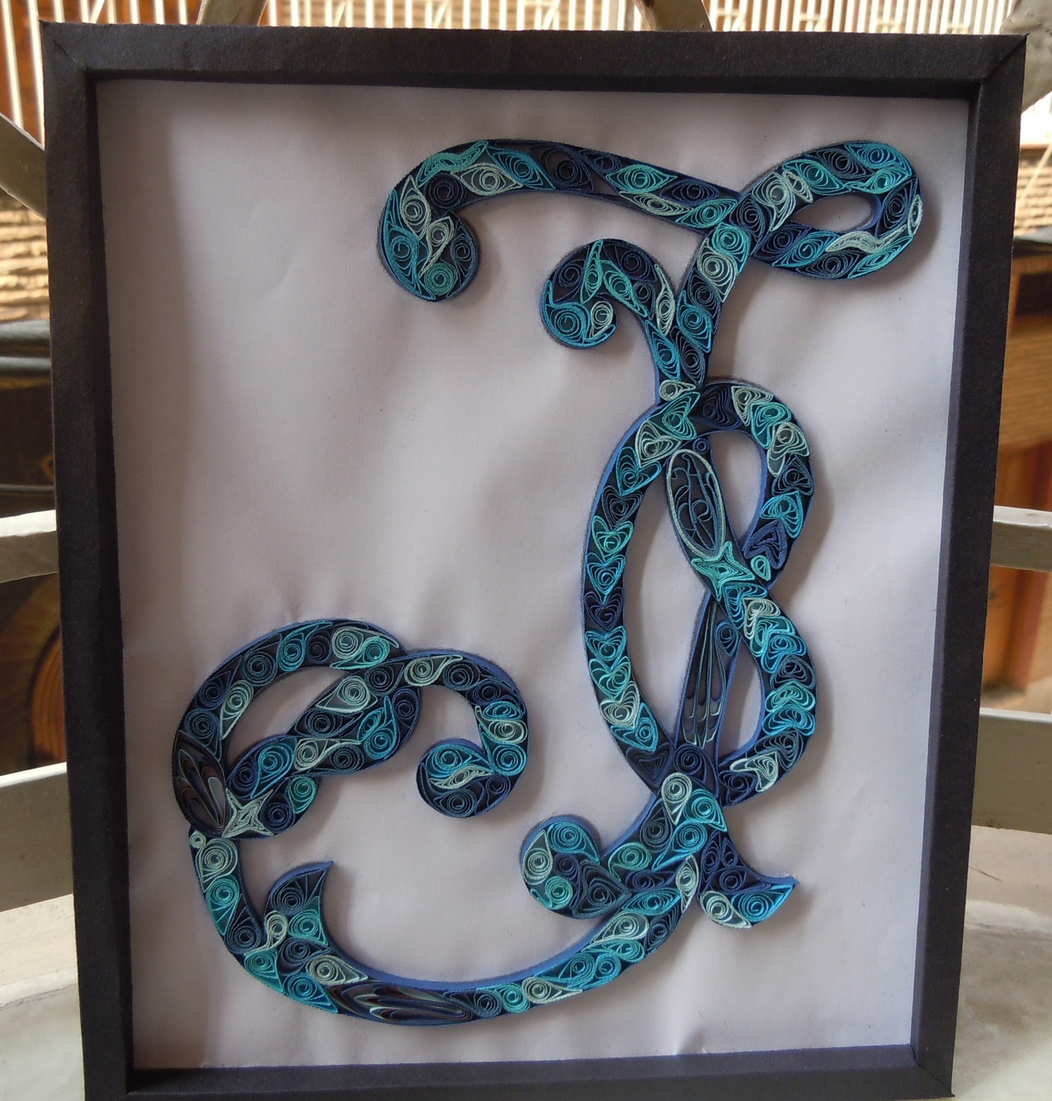 Just Love Crafts: A special gift!! - Quilled monogram in a handmade frame