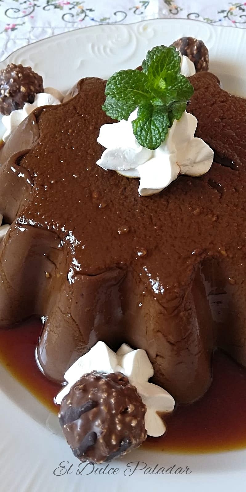 Flan tipo Ferrero Rocher sin horno - El dulce paladar