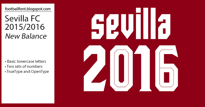 Football Fonts: Sevilla FC 2016/2017 Jersey Font