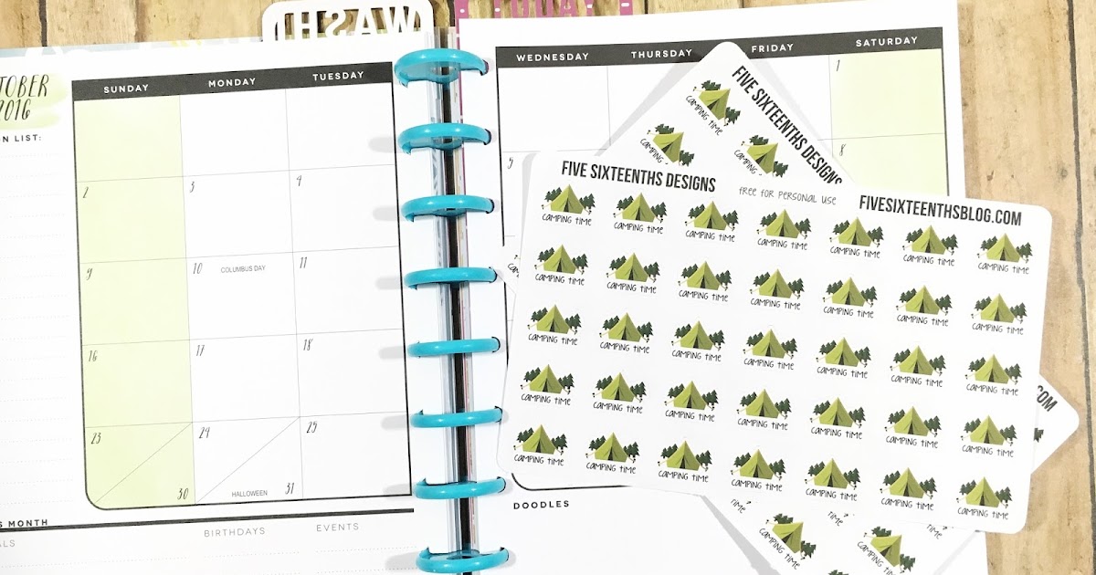 five sixteenths blog: Free Sticker Friday // Camping Time Stickers