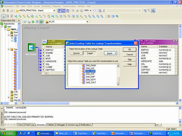 DYNAMIC LOOKUP WITH UPDATE STRATEGY IN INFORMATICA
