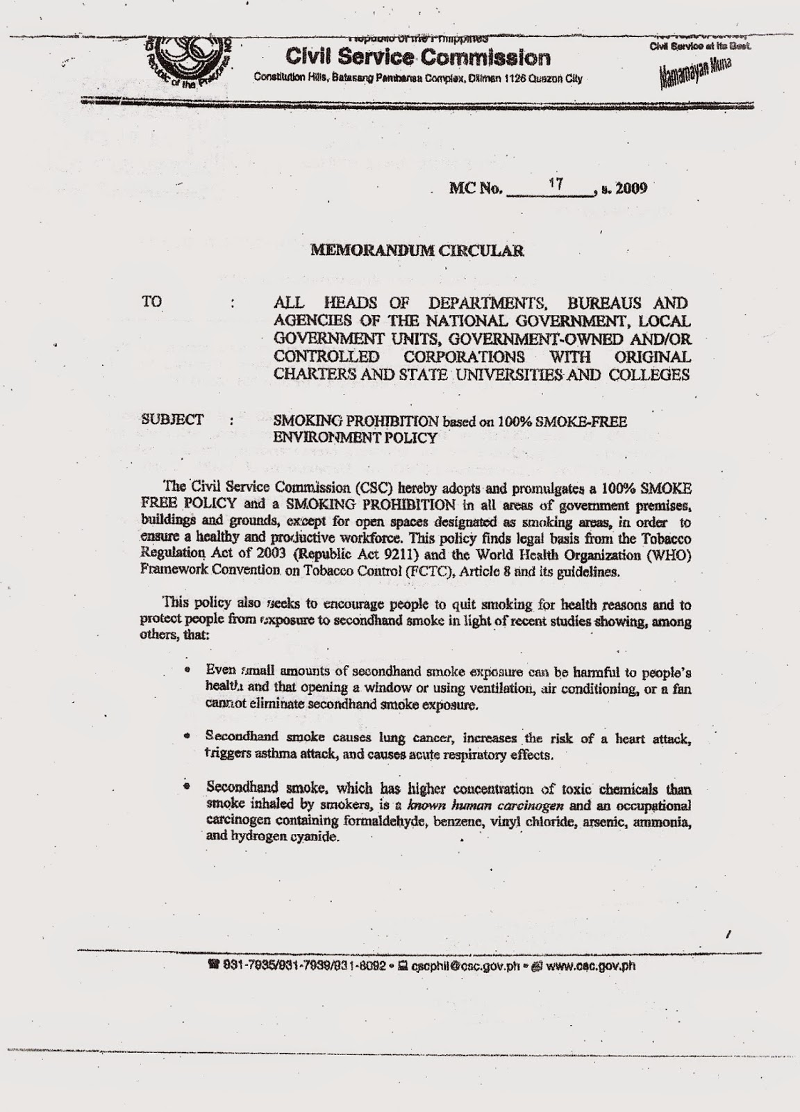 Department of Education Manila: Division Memorandum No. 323 - CSC AND ...