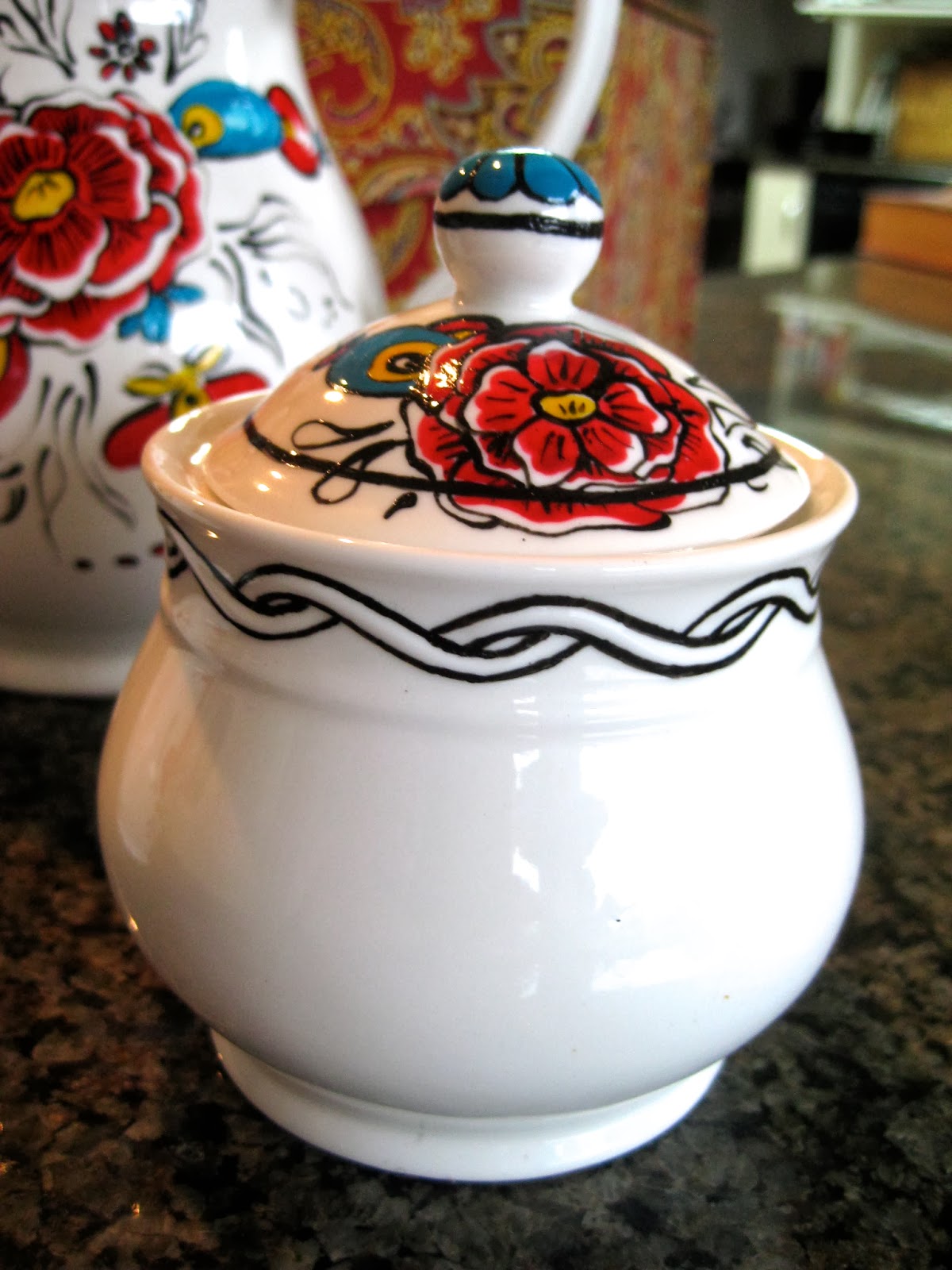 Hand Painted Folk Art Tea Pot