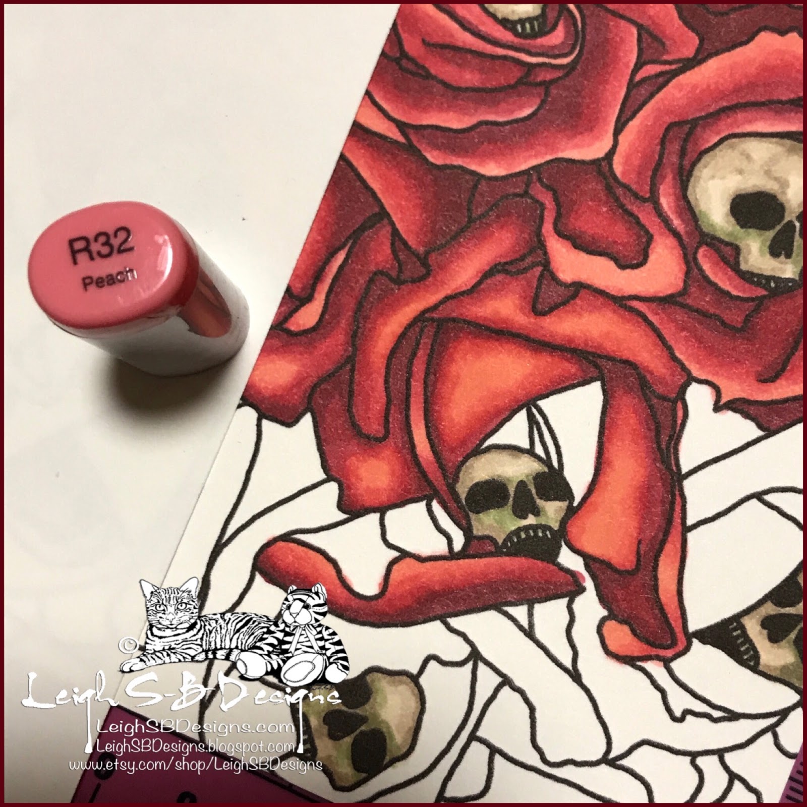 LeighSBDesigns: Tutorial Tuesdays: Red Roses Copic Colouring with Leigh!