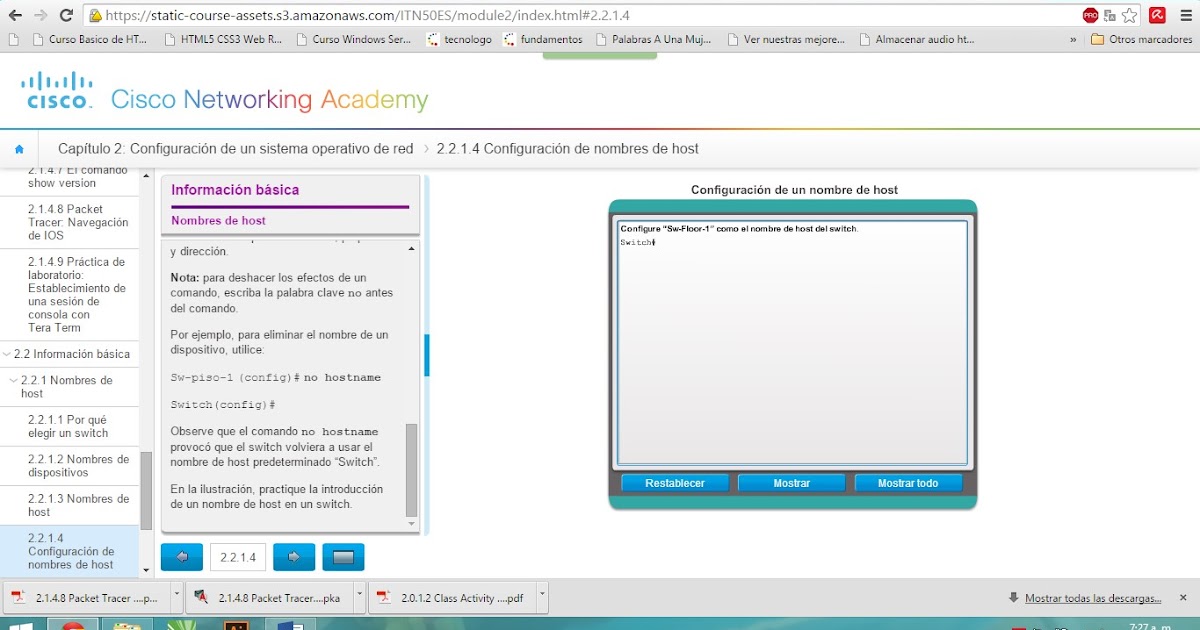 CISCO CCNA 1 v5.0: 2.2.1.4 Laboratorio