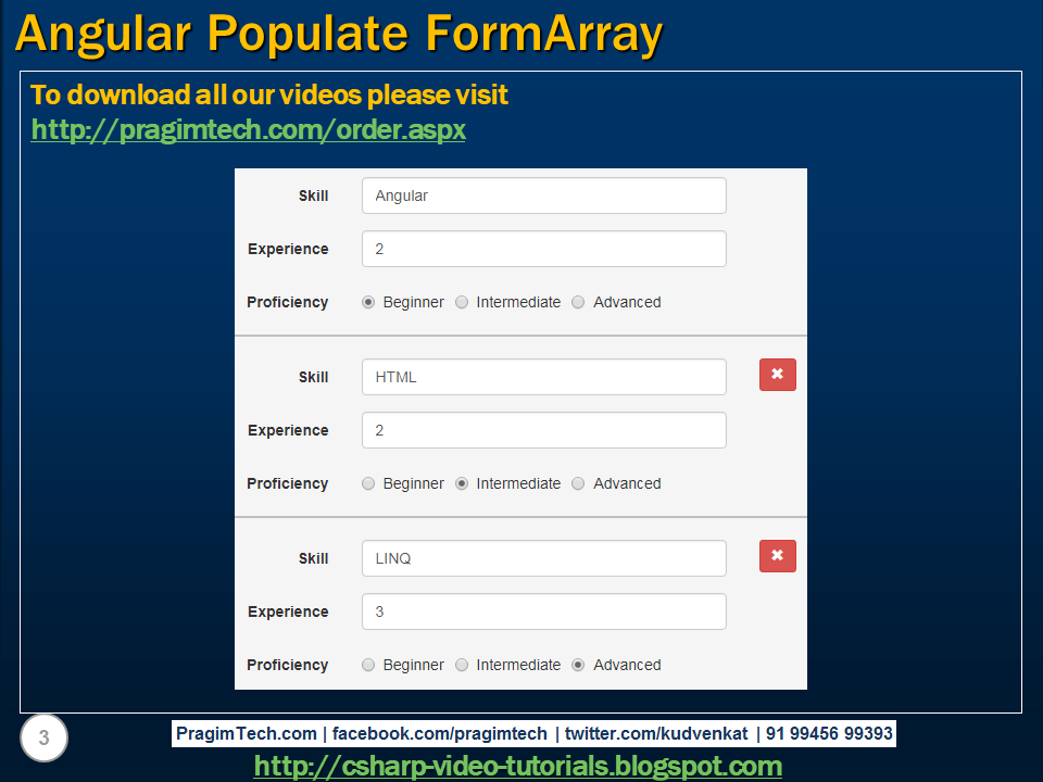 Sql Server Net And C Video Tutorial Angular Populate Formarray Slides