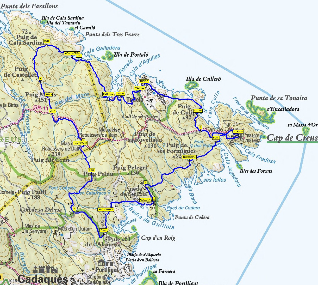 De punta a punta: Cadaqués - Cap de Creus - Cala Galladera - Cadaqués