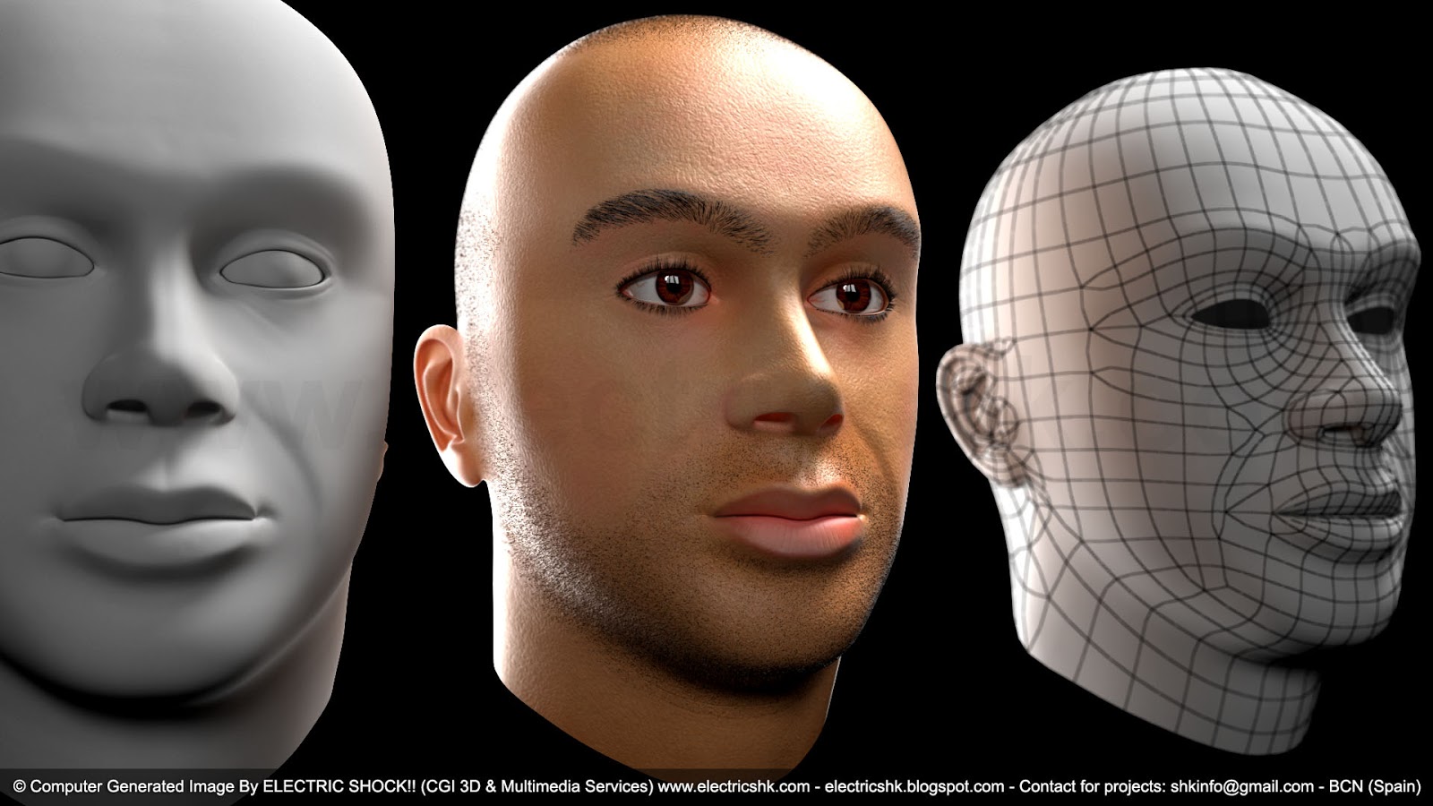 ELECTRIC SHOCK!! CGI 3D: Face CGI 3D Render